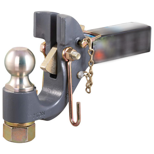 Auto-Locking 2-in Receiver Pintle & Ball Hitch Combo ~ GarageToolLab